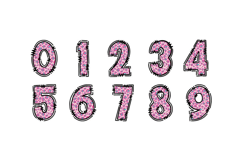 Pink Glitter Leopard Alphabet PNG, Doodle Letters Clipart - So Fontsy