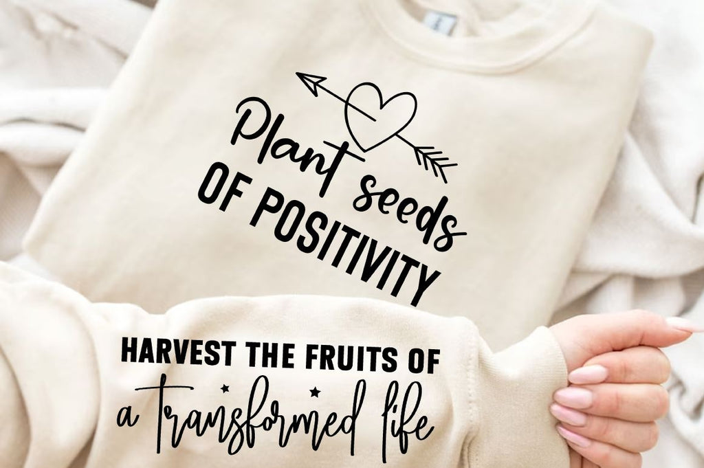 Plant seeds of positivity Sleeve SVG Design, Inspirational sleeve SVG ...
