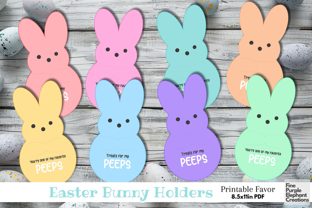 Printable Easter Bunny Candy Hugger Digital Paper Cards | Treat Holder ...
