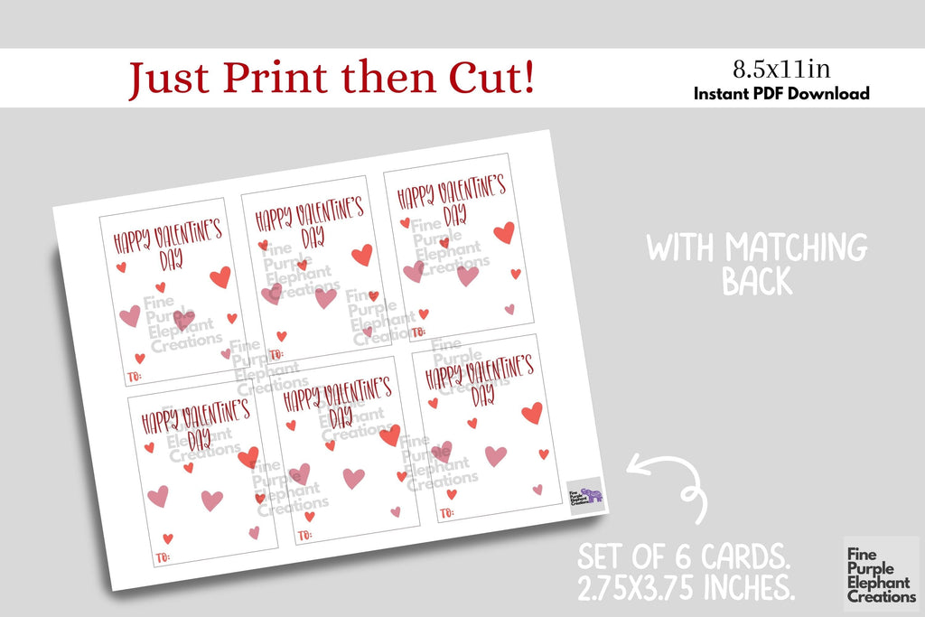 Printable Kids Dog Puppy Valentine Digital Paper Cards - So Fontsy