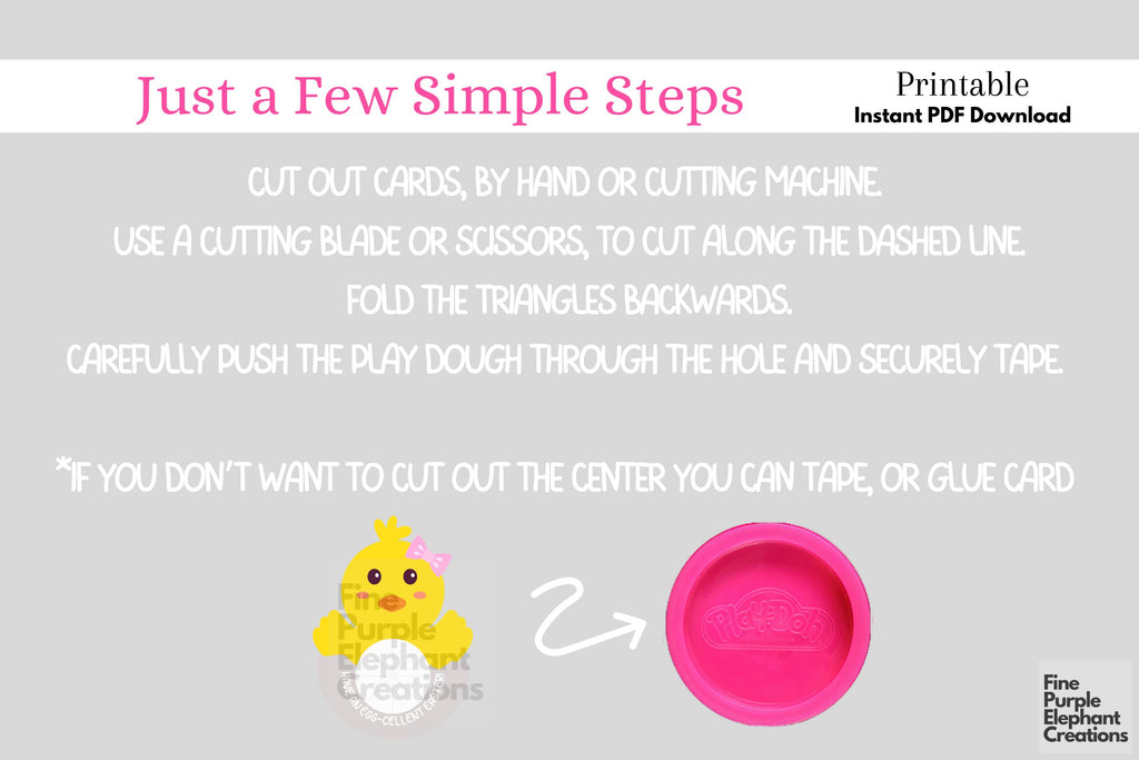 Printable Play Dough Chick Egg Hatchling Easter Digital Paper Cards ...