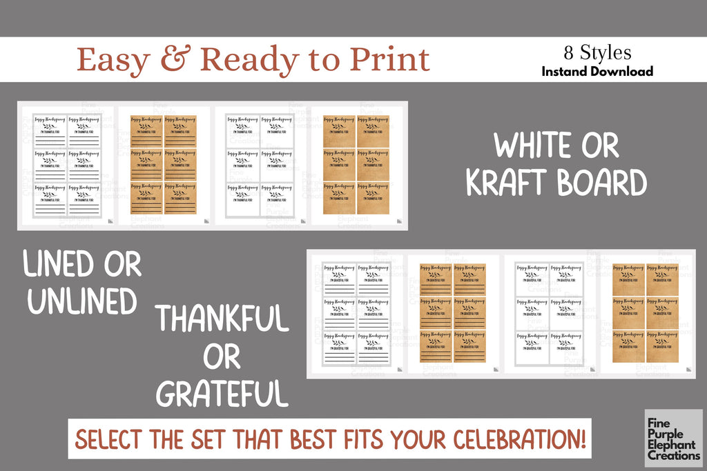 Printable Thanksgiving Gratitude Cards - So Fontsy