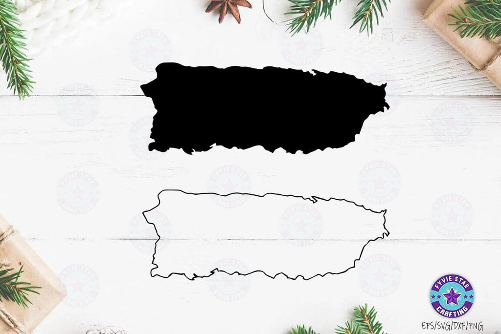 Puerto Rico EPS Vector Map Design - So Fontsy