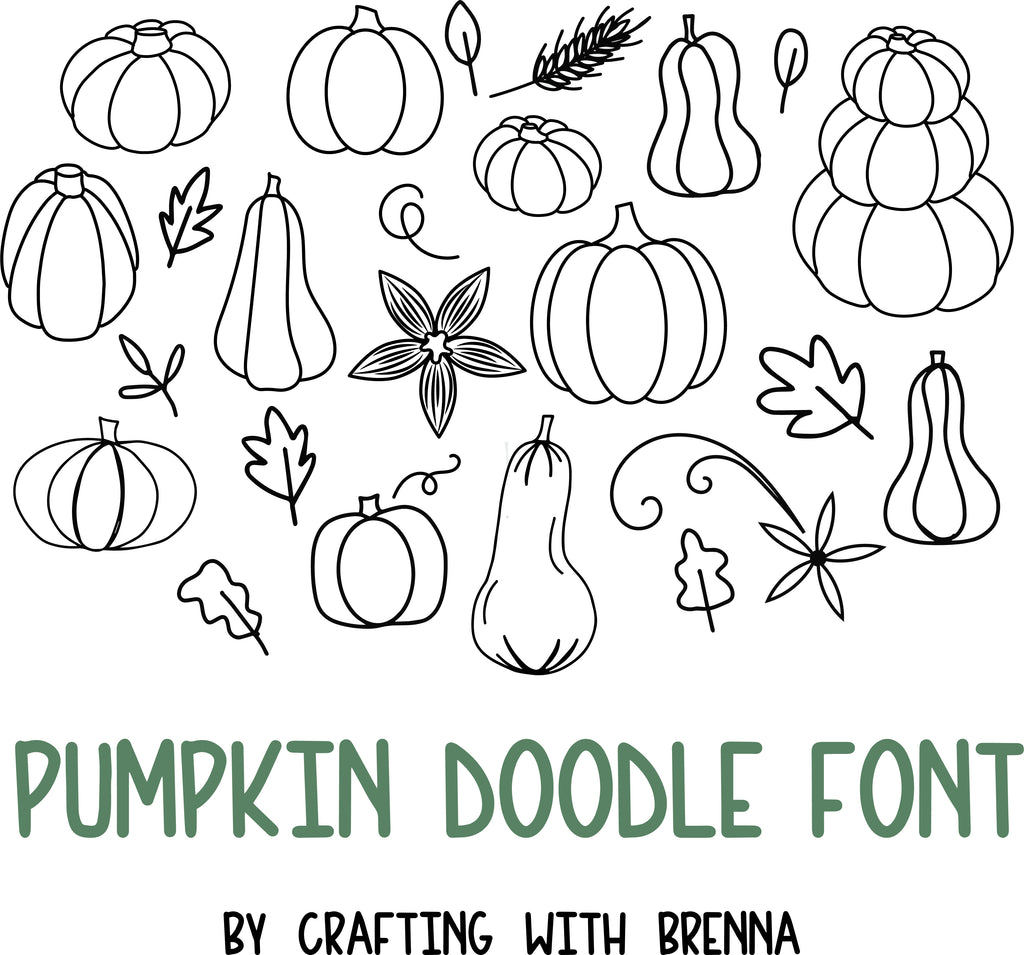 Pumpkin Doodle Dingbat OTF, Fonts for Crafting, Handwritten Font - So ...