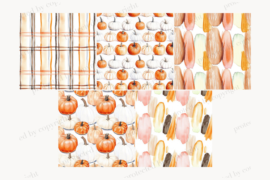 Pumpkin Spice Digital Paper | Autumn Farm Backgrounds - So Fontsy