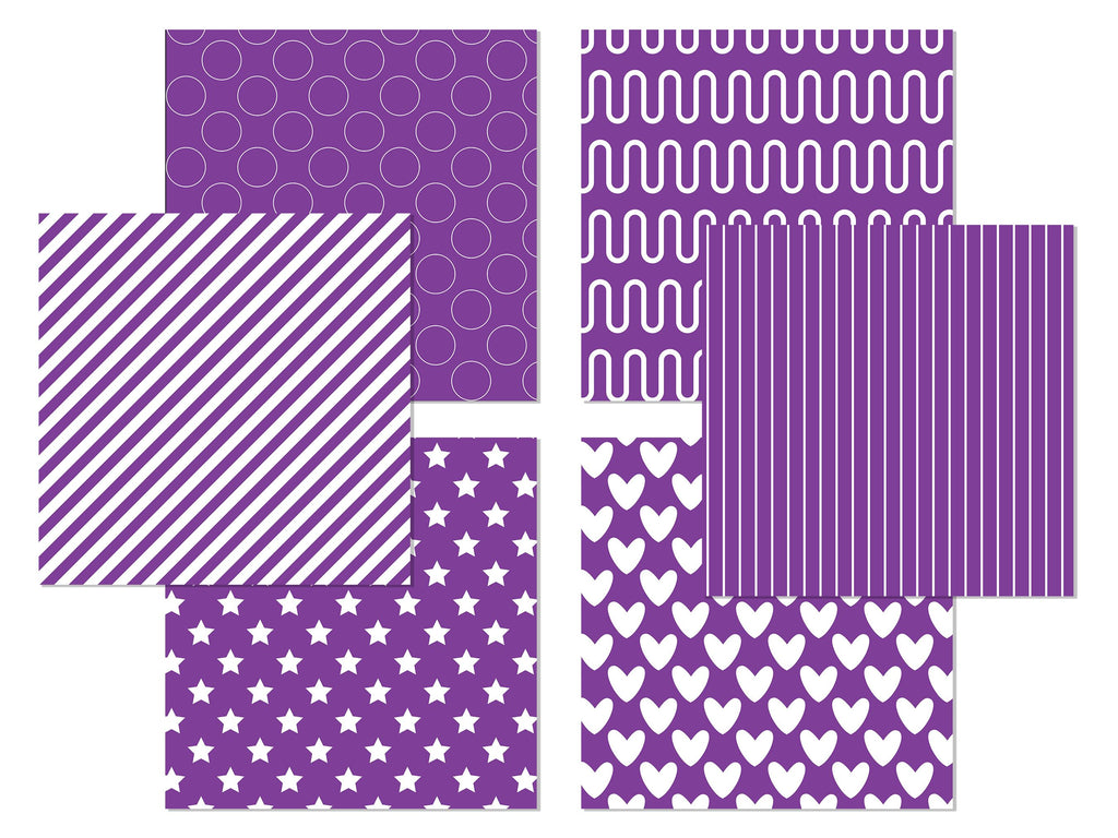 Purple Patterns Digital Paper pack - So Fontsy