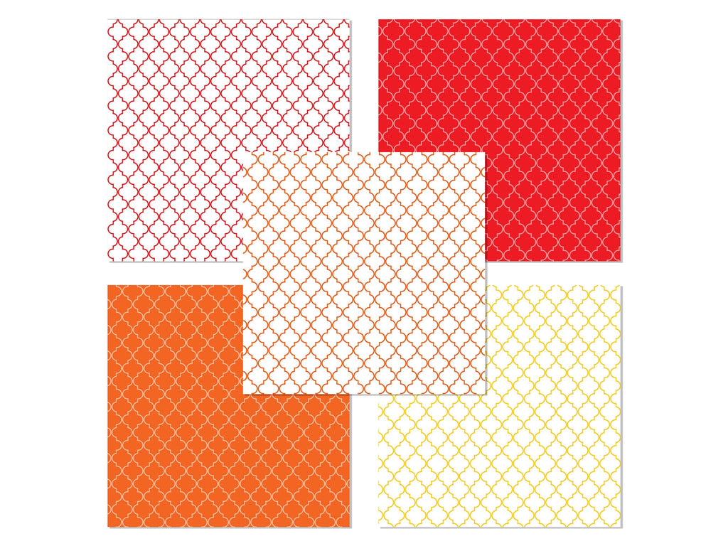 Rainbow Quatrefoil Digital Paper Pack - So Fontsy