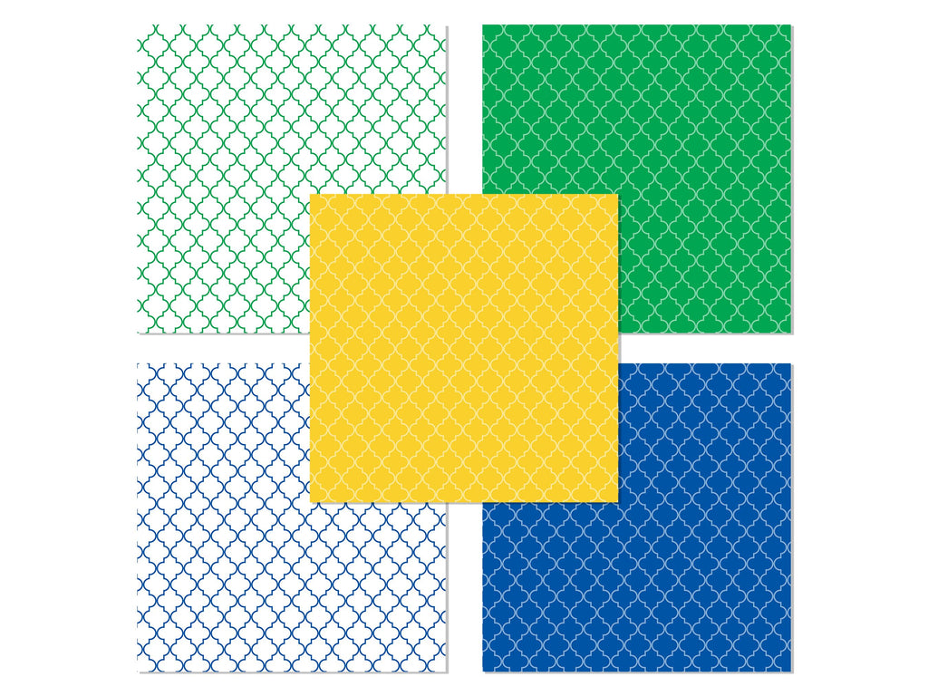 Rainbow Quatrefoil Digital Paper Pack - So Fontsy