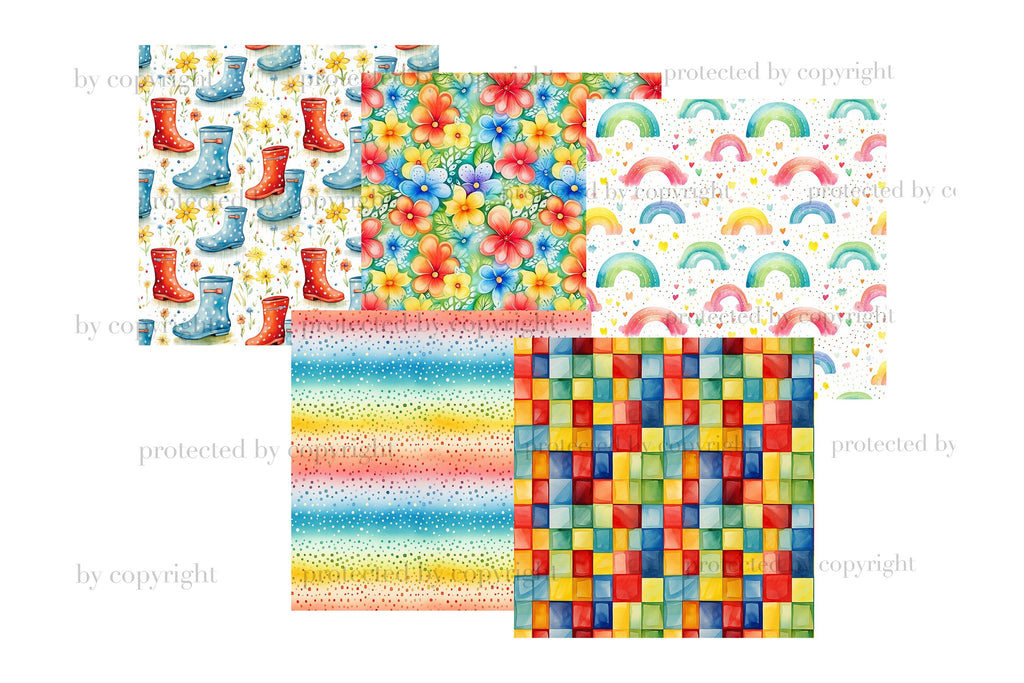 Rainy Day Papers | Spring Pattern Bundle - So Fontsy