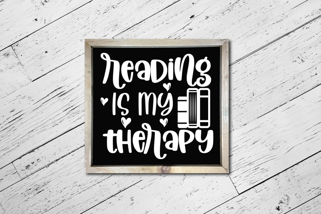 Reading is My Therapy, Book Lovers SVG - So Fontsy