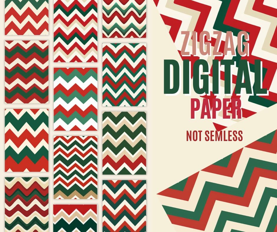 Red and Green Digital Paper, Christmas Scrapbook Paper, Printable Paper ...