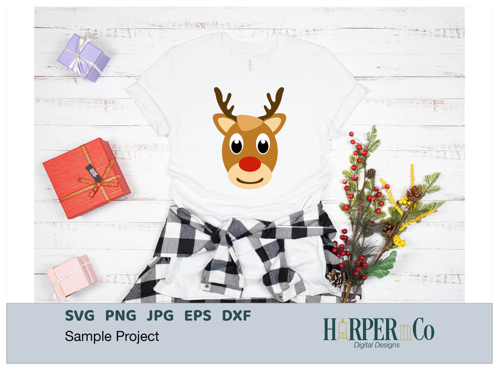 Rudolf Red Nosed Reindeer SVG PNG Cut EPS File - So Fontsy