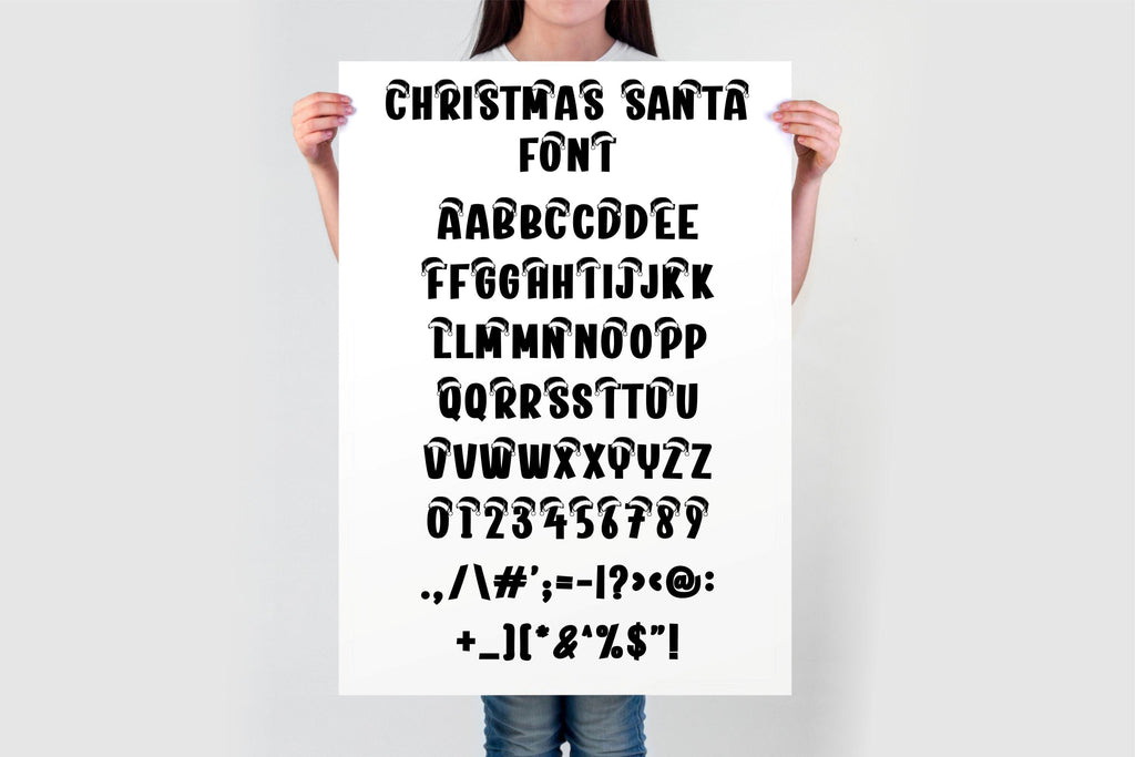 Santa Hat Font SVG, OTF, TTF | Christmas Font Svg Cut Files - So Fontsy