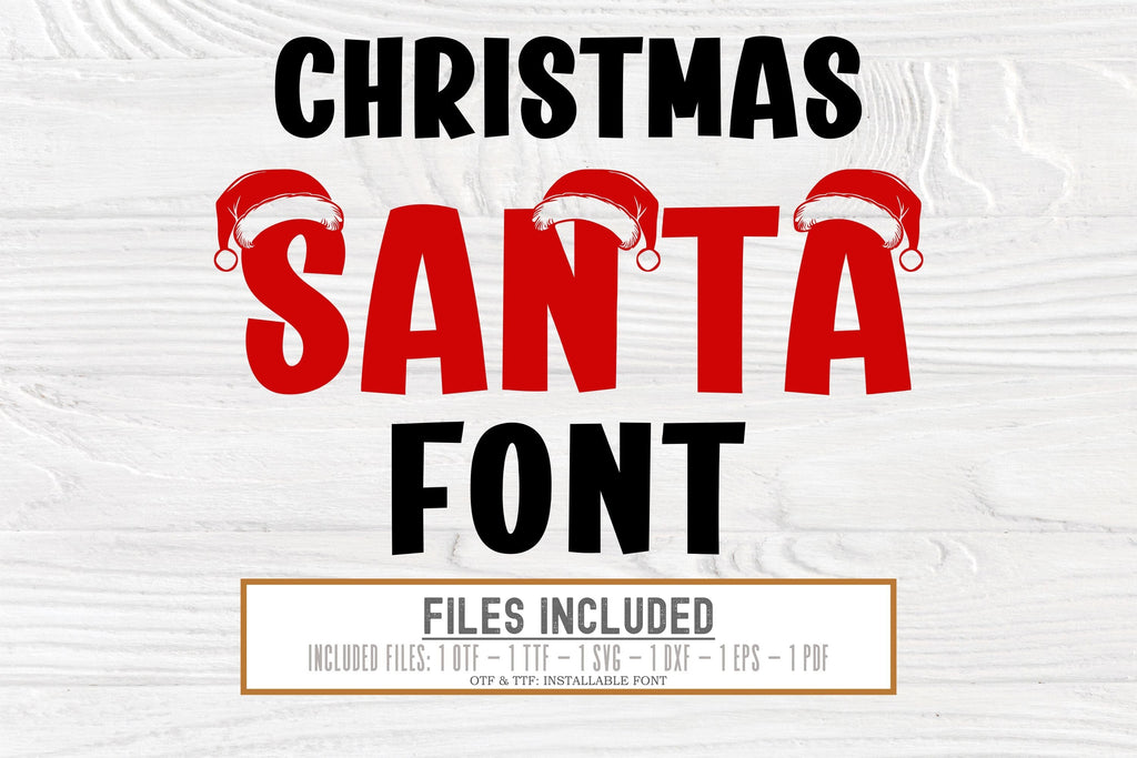 Santa Hat Font SVG, OTF, TTF | Christmas Font Svg Cut Files - So Fontsy