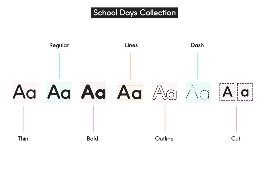 School Days Font Bundle - Back To School Fonts - So Fontsy