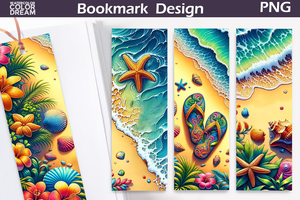 Sea Beach Bookmark | Summer Beach Bookmark - So Fontsy