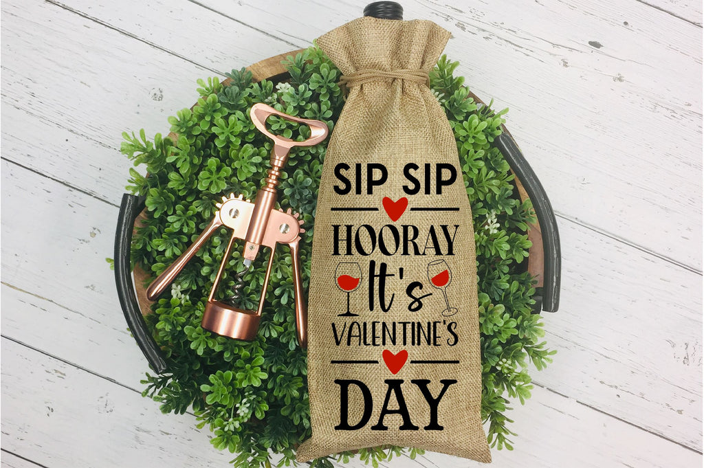 Sip sip hooray its valentines day SVG design - So Fontsy