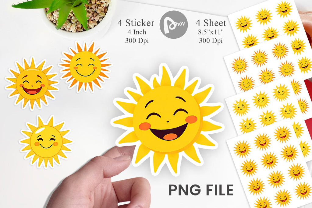 Smiling Sun Sticker - So Fontsy