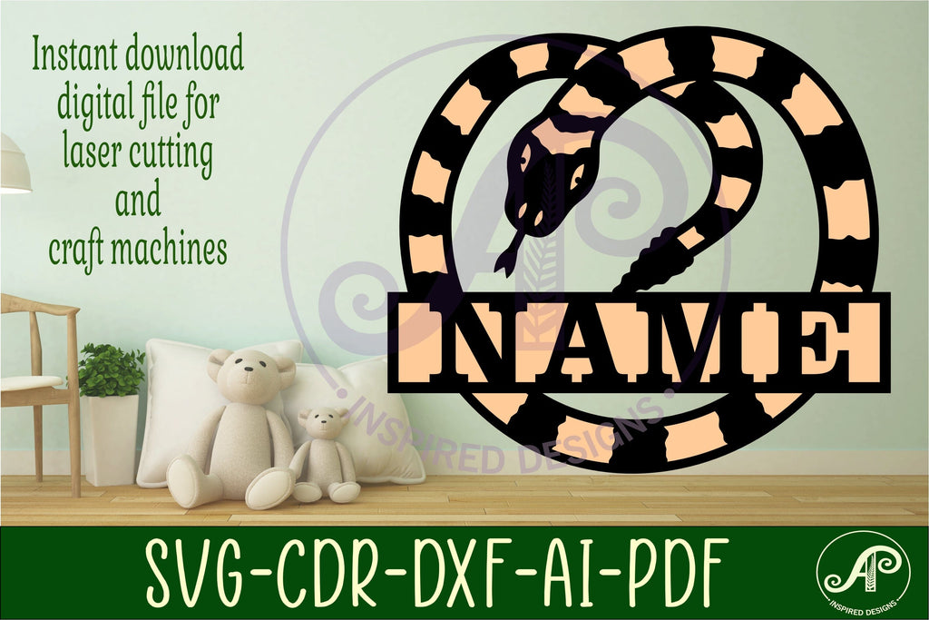 Snake name sign svg laser cut file - So Fontsy