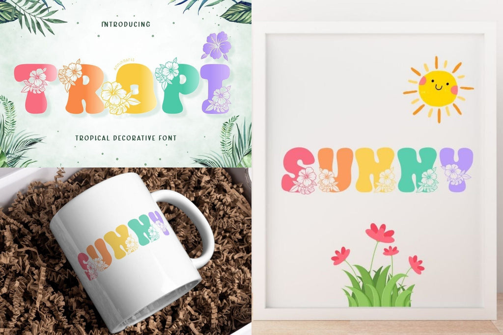 Special Summer Font Bundle - 22 Cute Display Fonts - So Fontsy