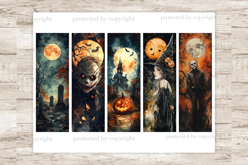 Spooky Bookmarks | Halloween Printable Set - So Fontsy