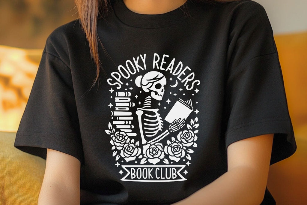 Spooky Readers Book Club| Halloween Skeleton SVG Cutting Files. - So Fontsy