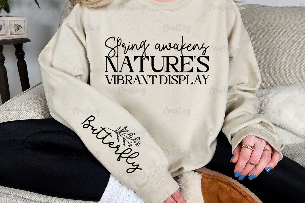 Spring awakens nature's vibrant display Sleeve SVG Design - So Fontsy