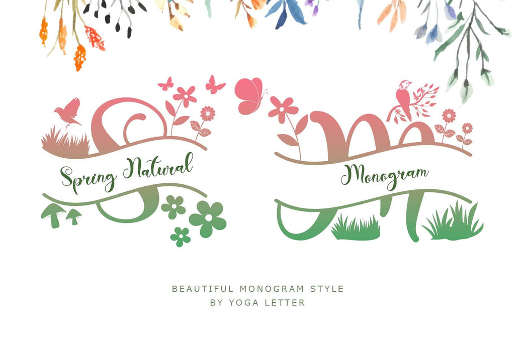 Spring Natural Monogram - So Fontsy