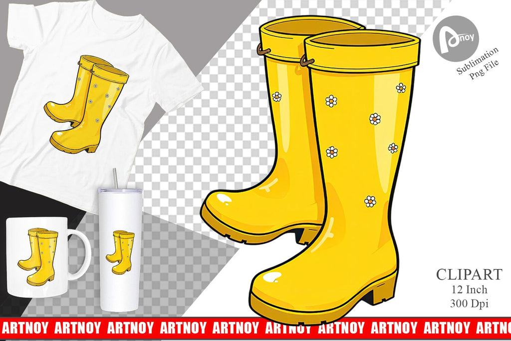 Spring Rain Boot Clipart - So Fontsy