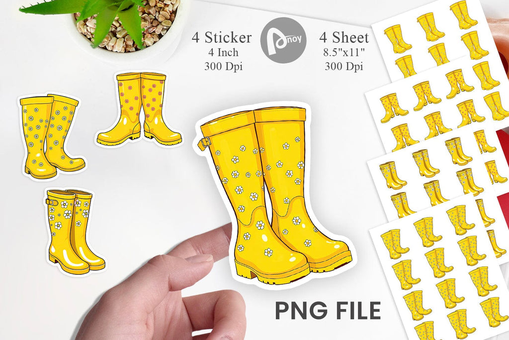 Spring Rain Boot Sticker - So Fontsy
