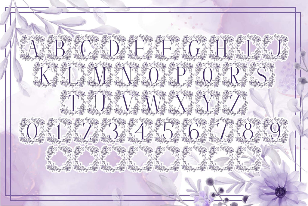 Square Lily Floral Monogram - So Fontsy