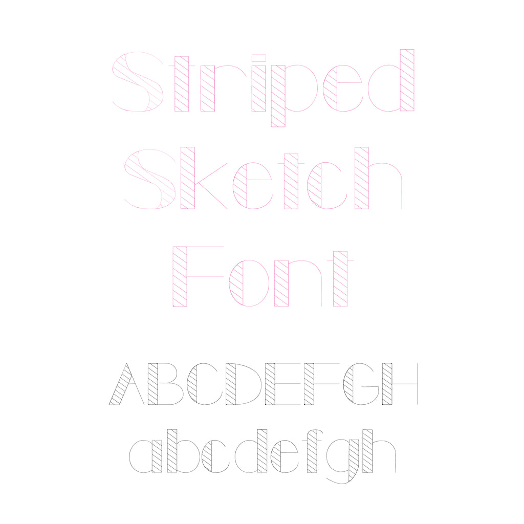 Striped Sketch Font OTF, Fonts for Crafting, Handwritten Font - So Fontsy