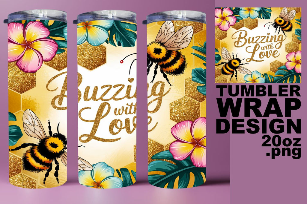 Stunning tumbler design, perfect for creative crafting! , Bee - So Fontsy
