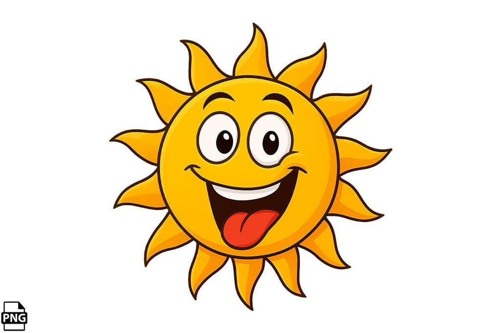 Summer Funny Sun Face PNG Clipart Bundle Printable File - So Fontsy
