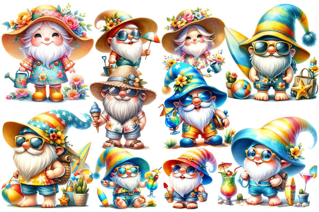 Summer Gnome Clipart Bundle ,Illustrator ,Quotes and Sayings,Food ...
