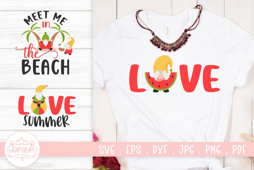 Summer Gnome SVG Cut File - So Fontsy