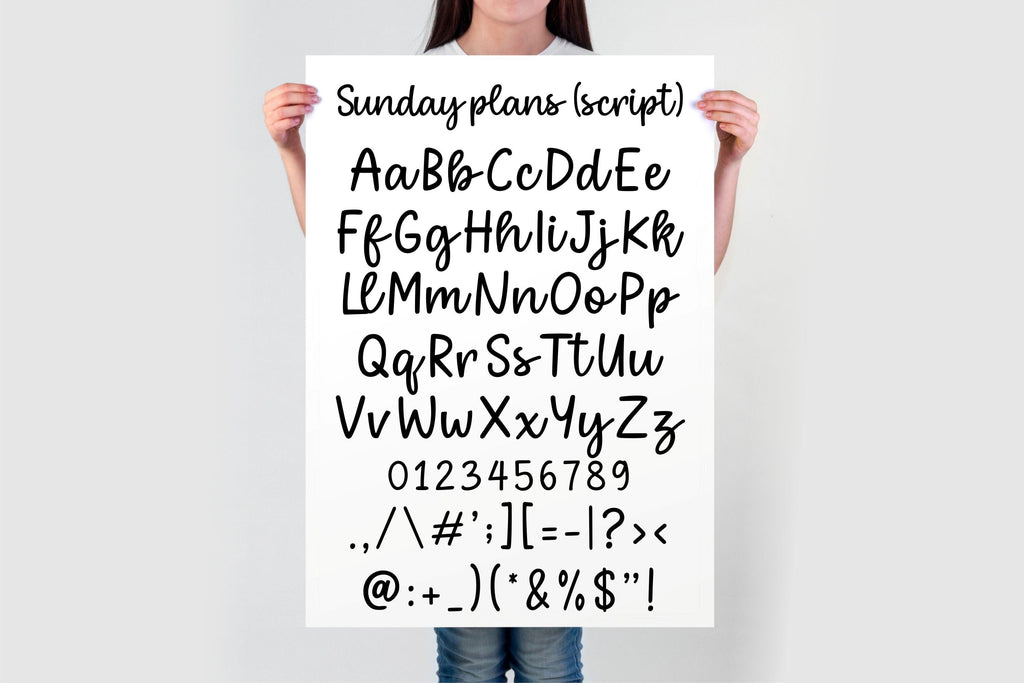Sunday Plans Font Bundle | Cute Handwritten Script Font - So Fontsy