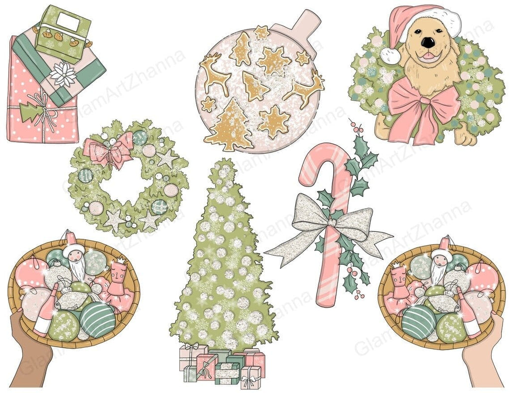 Sweet Christmas CLIPART Cozy Winter Weekend Cookie PNG Files - So Fontsy