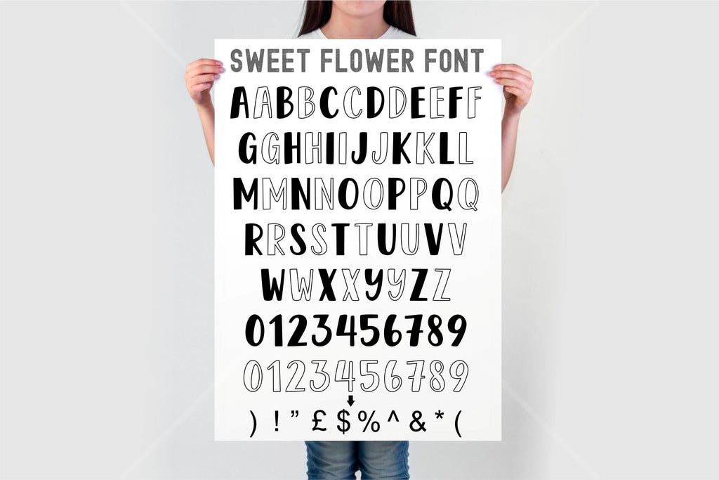 Sweet Flower Font SVG | Doodles Font Duo | OTF, TTF Files - So Fontsy
