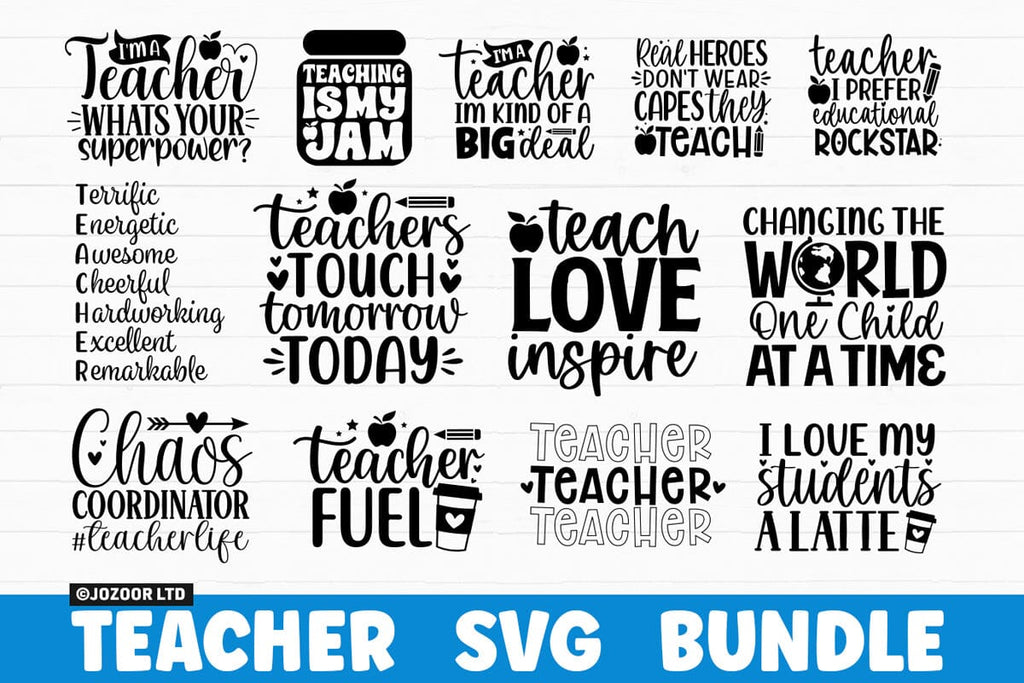 Teacher Back to School SVG Bundle - So Fontsy