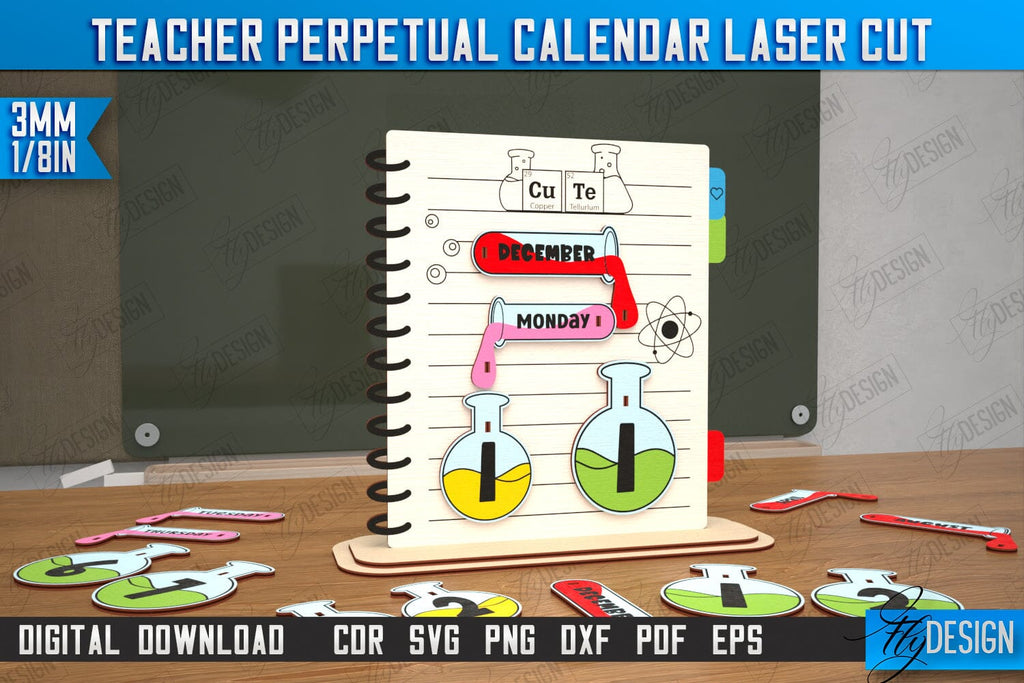 Teacher Perpetual Calendar | Desktop Calendar | Never Ending Calendar ...