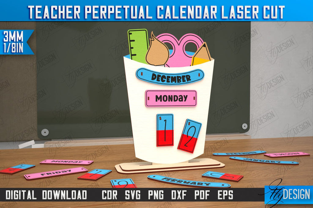 Teacher Perpetual Calendar | Desktop Calendar | Never Ending Calendar ...