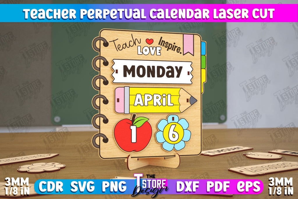 Teacher Perpetual Calendar | Desktop Calendar | Never Ending Calendar ...