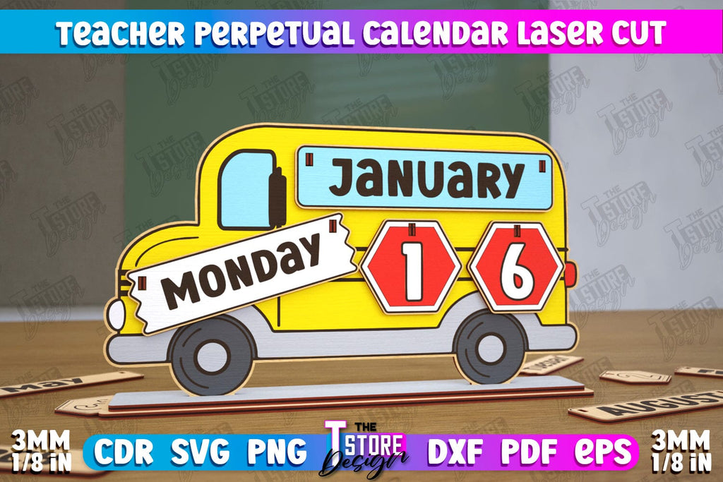 Teacher Perpetual Calendar | Desktop Calendar | Never Ending Calendar ...