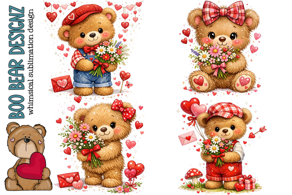 Teddy Bear Valentines Day Clipart - So Fontsy