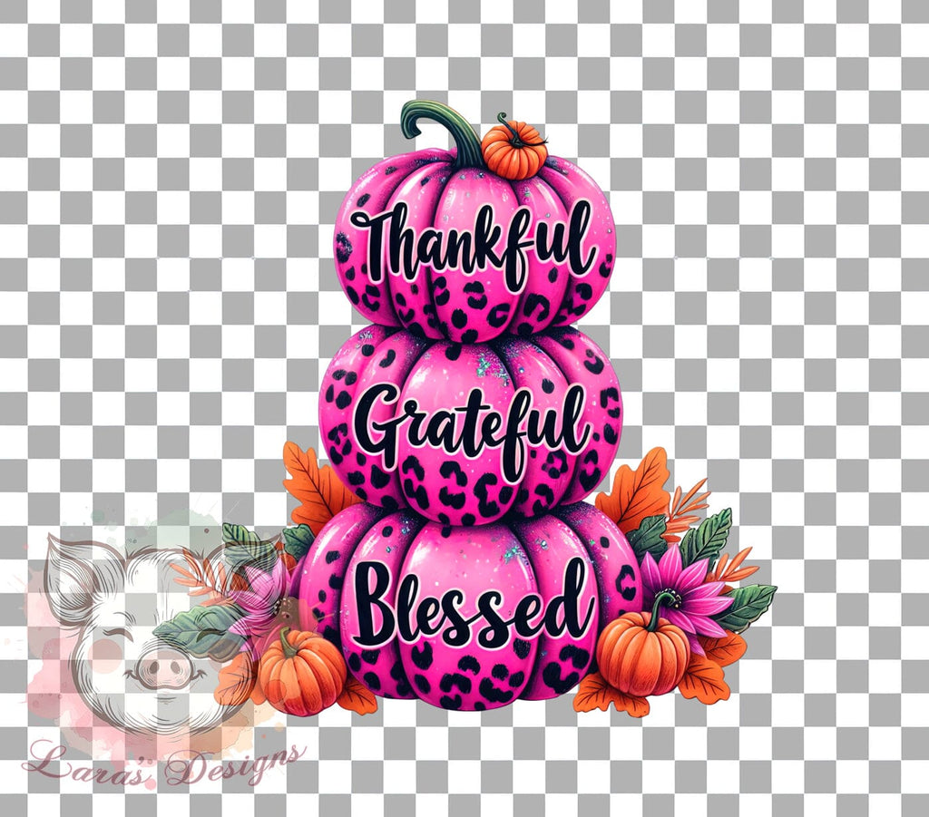 Thankful, Grateful, Blessed, PNG Files, Sublimation Designs, Fall Decor, Thanksgiving Crafts ...