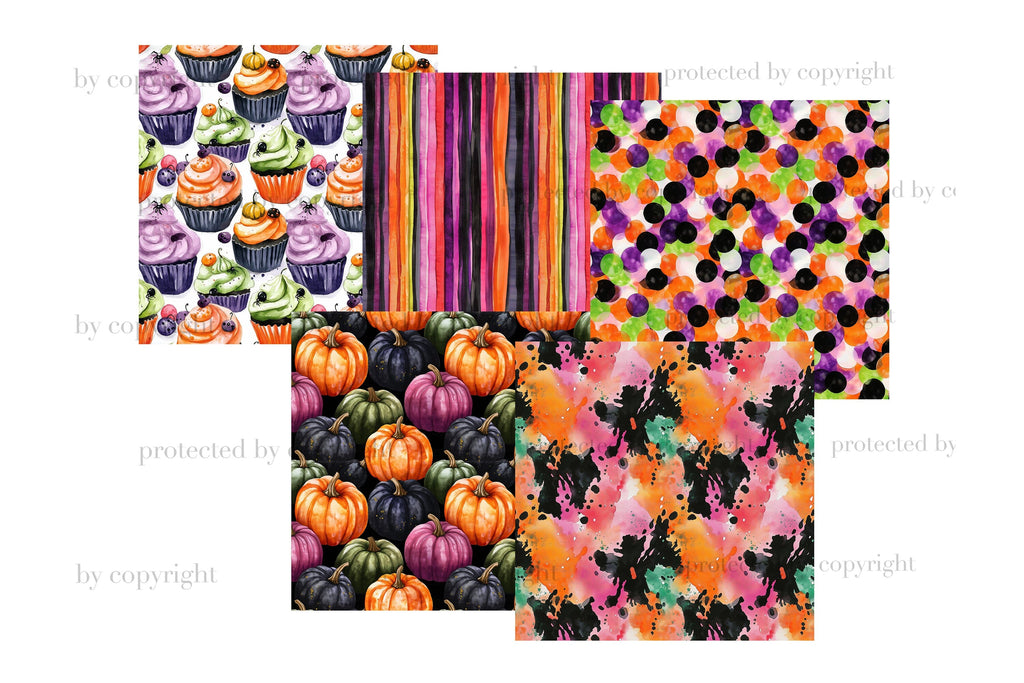 Trick Or Treat Digital Papers | Halloween Pattern Bundle - So Fontsy