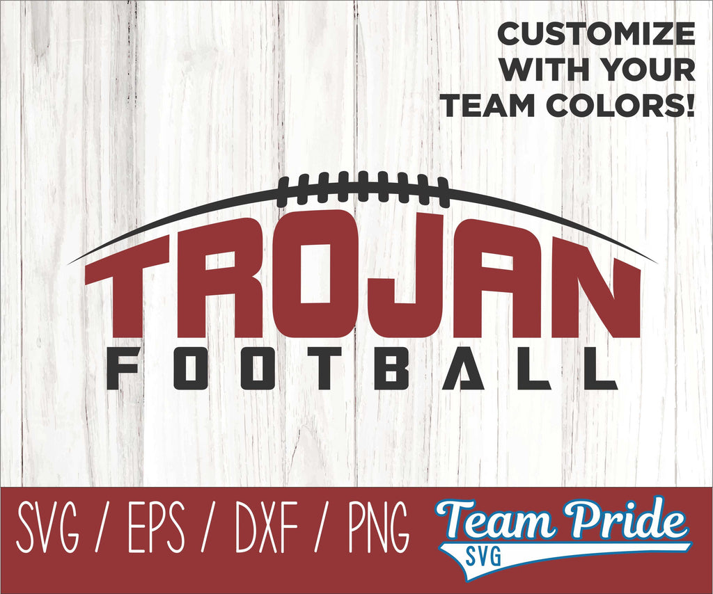 Trojans Football SVG Digital Download Printable - SVG, EPS, DXF, PNG 2 ...