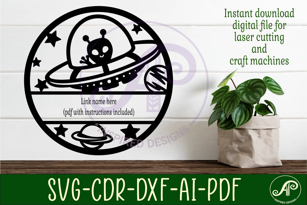 UFO space name sign svg laser - So Fontsy