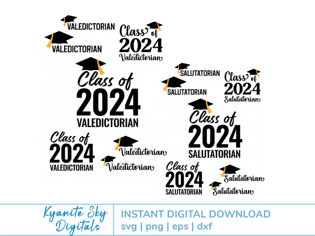 Valedictorian Salutatorian SVG bundle 2024 graduation - So Fontsy